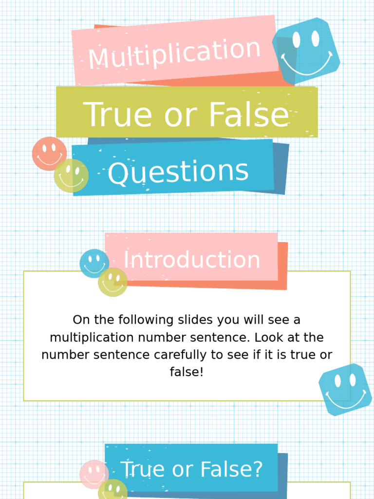 Colourful Cartoon Multiplication Facts True or False - 20240514 ...
