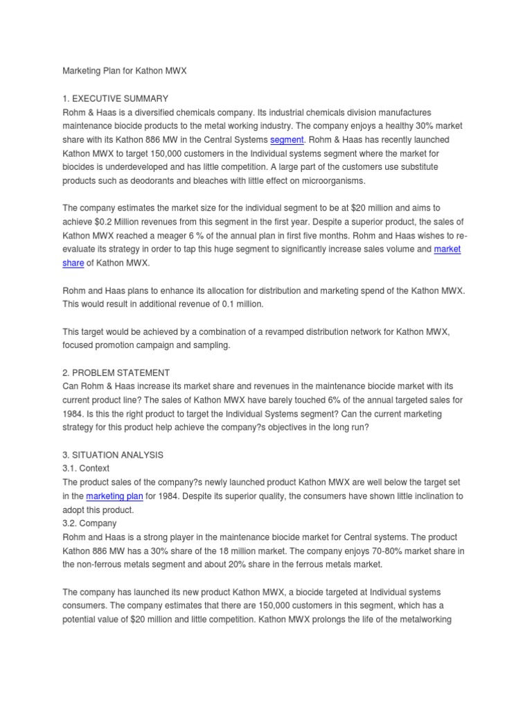Kathon MWX Marketing Strategy | PDF | Brand | Strategic Management