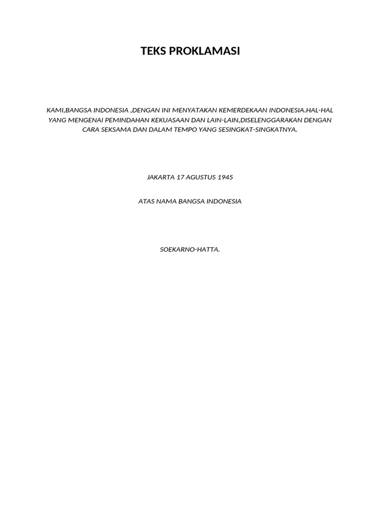 Proklamasi Kemerdekaan Indonesia 1945 | PDF