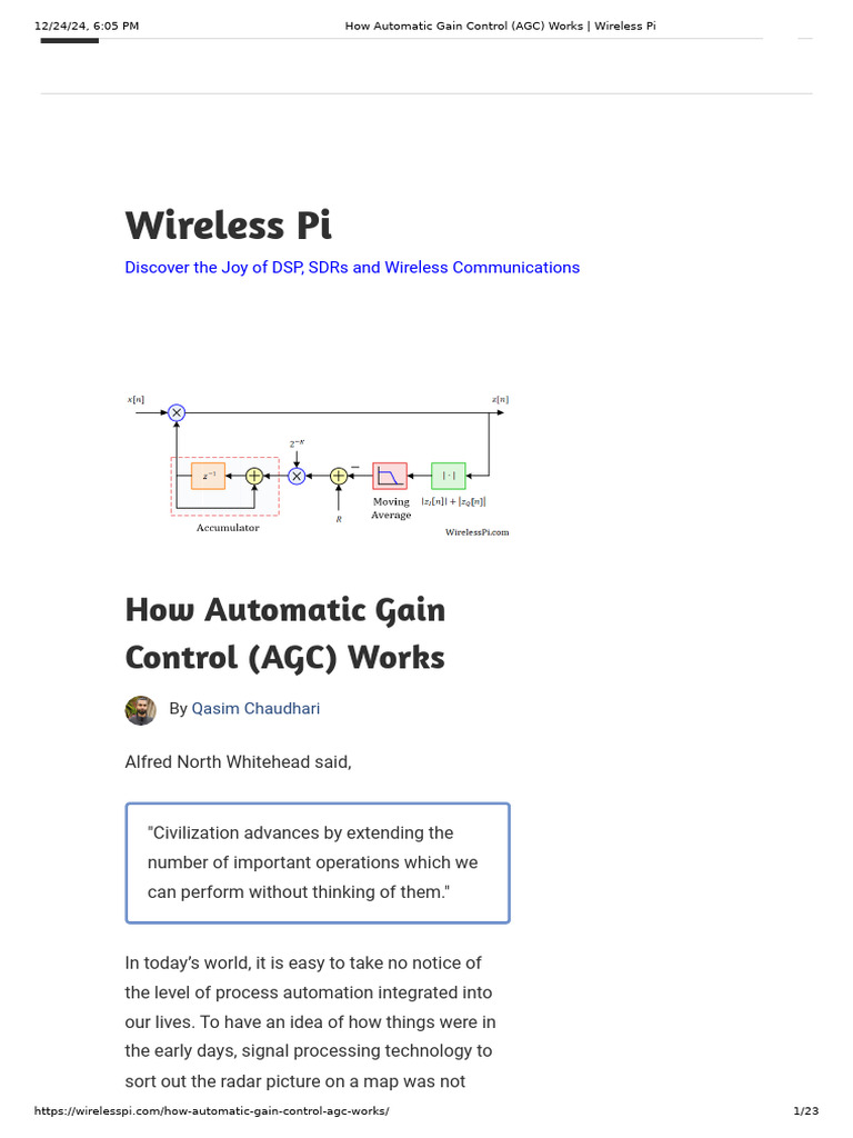 Understanding Automatic Gain Control (AGC) | PDF | Radio Technology ...