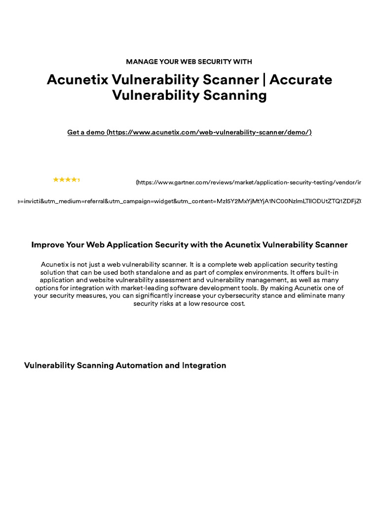 Web Vulnerability Scanner - Website Vulnerability Scanning | PDF