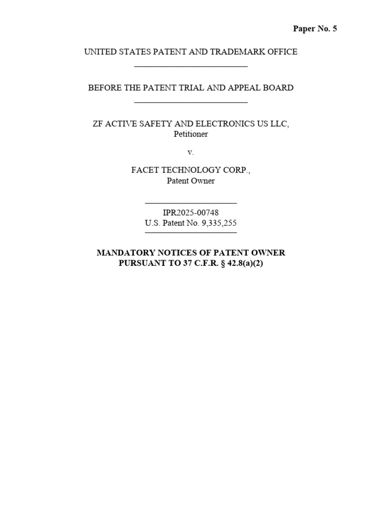 Facet Technology Corp. Patent Notices | PDF | Patent | United States ...