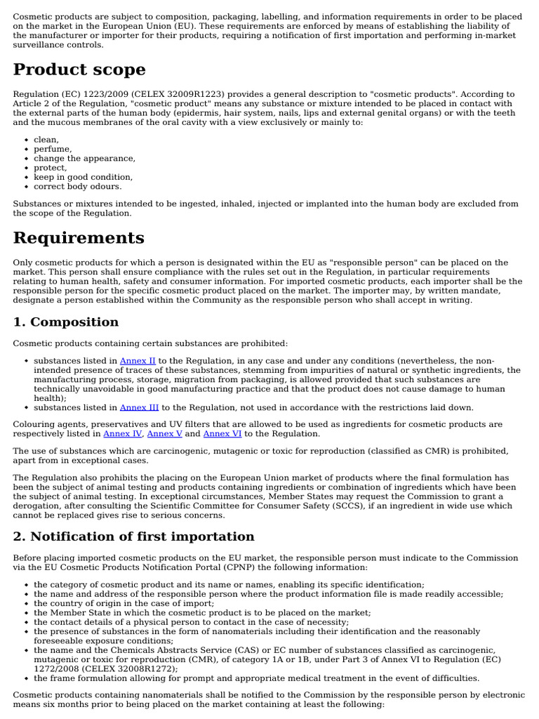 EUN Req Spcosmet Eu 010 0612 | PDF | Cosmetics | Perfume