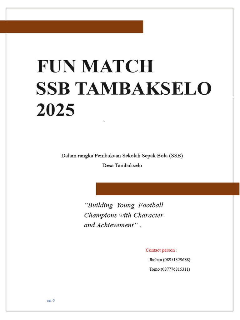 Fun Match SSB Tambakselo 2025 | PDF