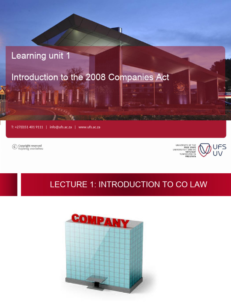 UFS and South African Company Law | PDF | Piercing The Corporate Veil ...