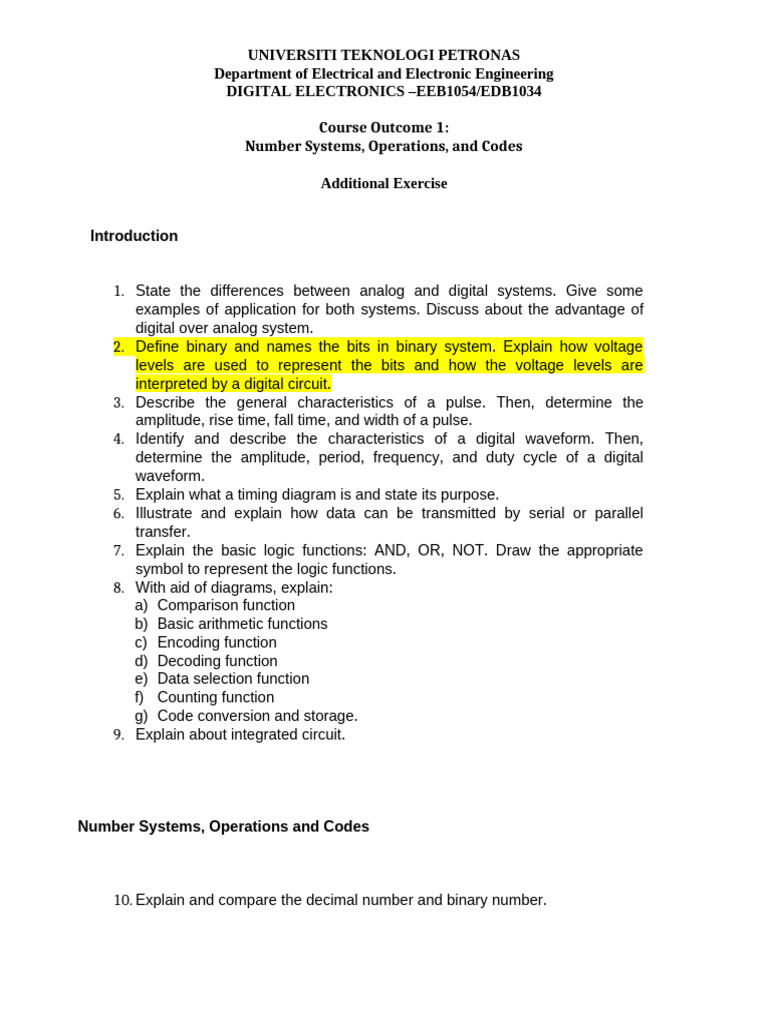 Co1 Additional Exercies | PDF | Binary Coded Decimal | Computing