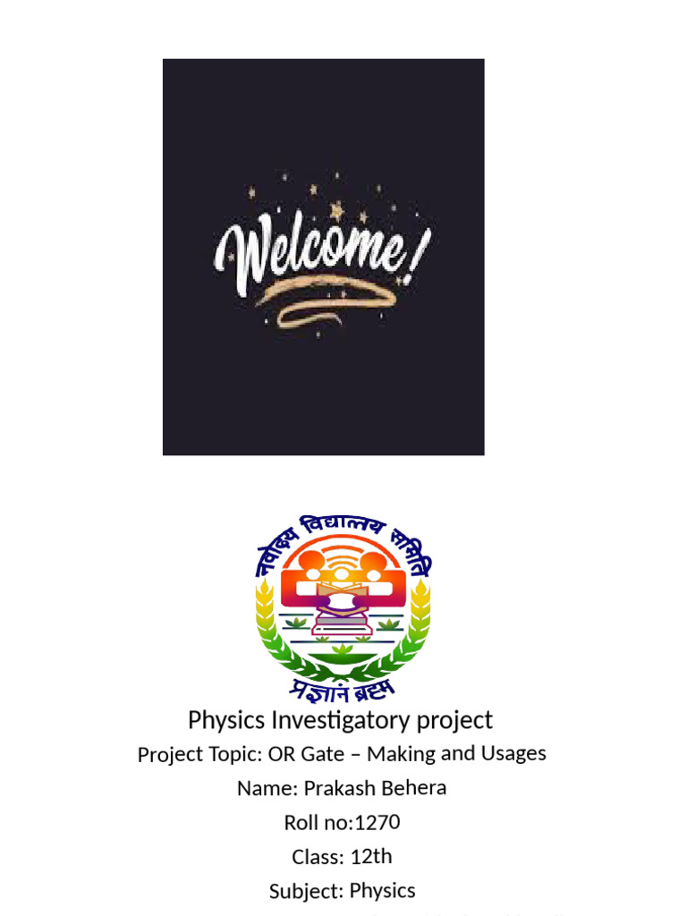 Physics Project | PDF | Logic Gate | Electronic Circuits
