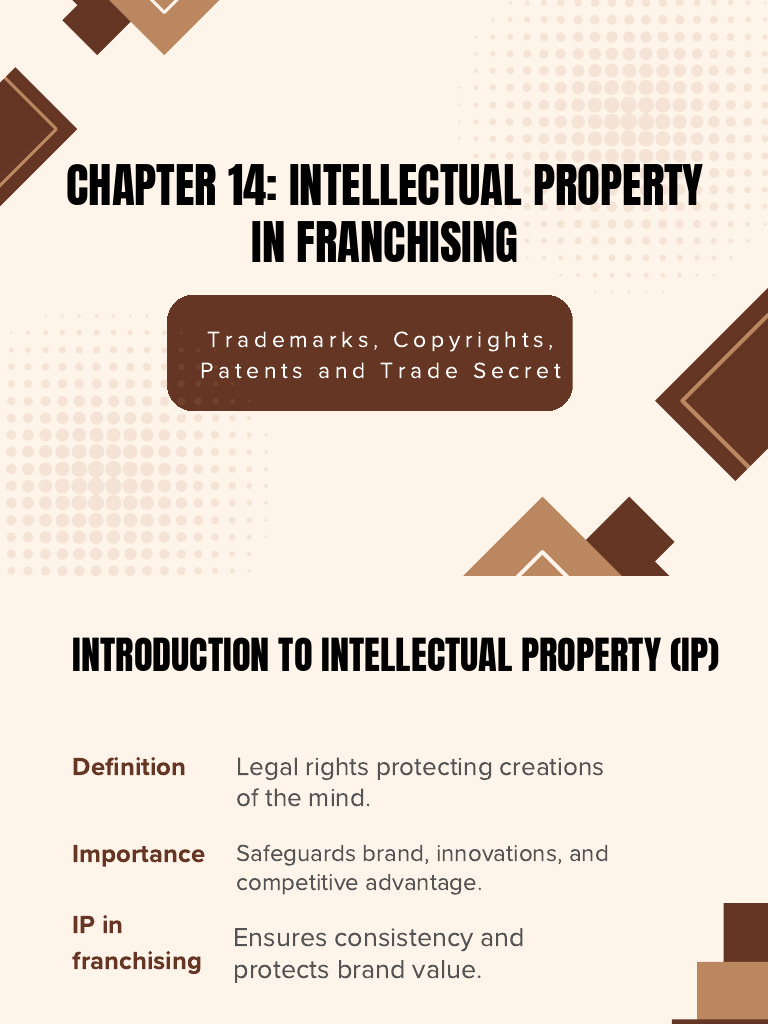 Chapter 14 IP Franchising.pptx | PDF | Trade Secret | Intellectual Property