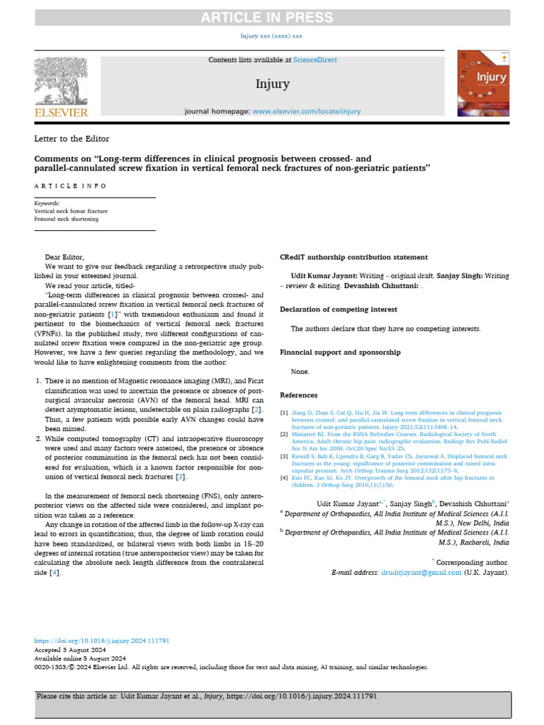 Vertical Neck Femur Fractures | PDF | Musculoskeletal Disorders ...