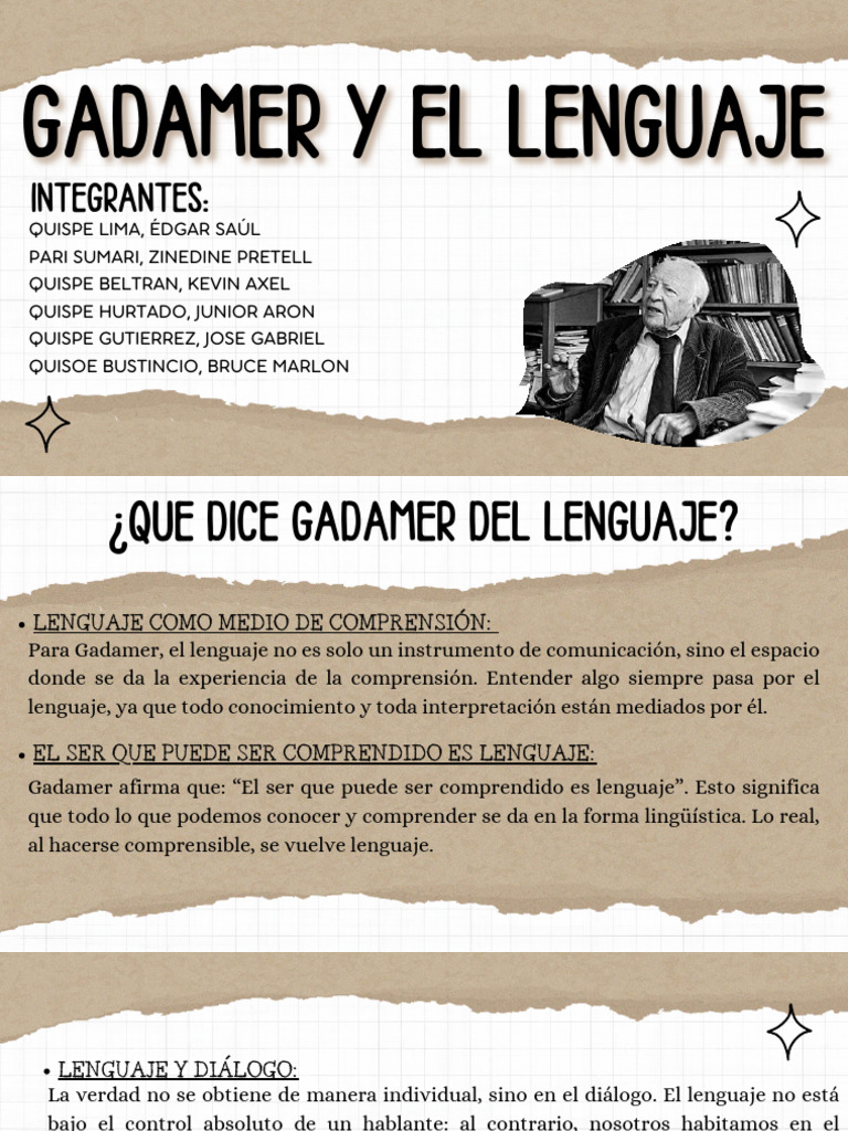 Gadamer: El Lenguaje y la Comprensión | PDF