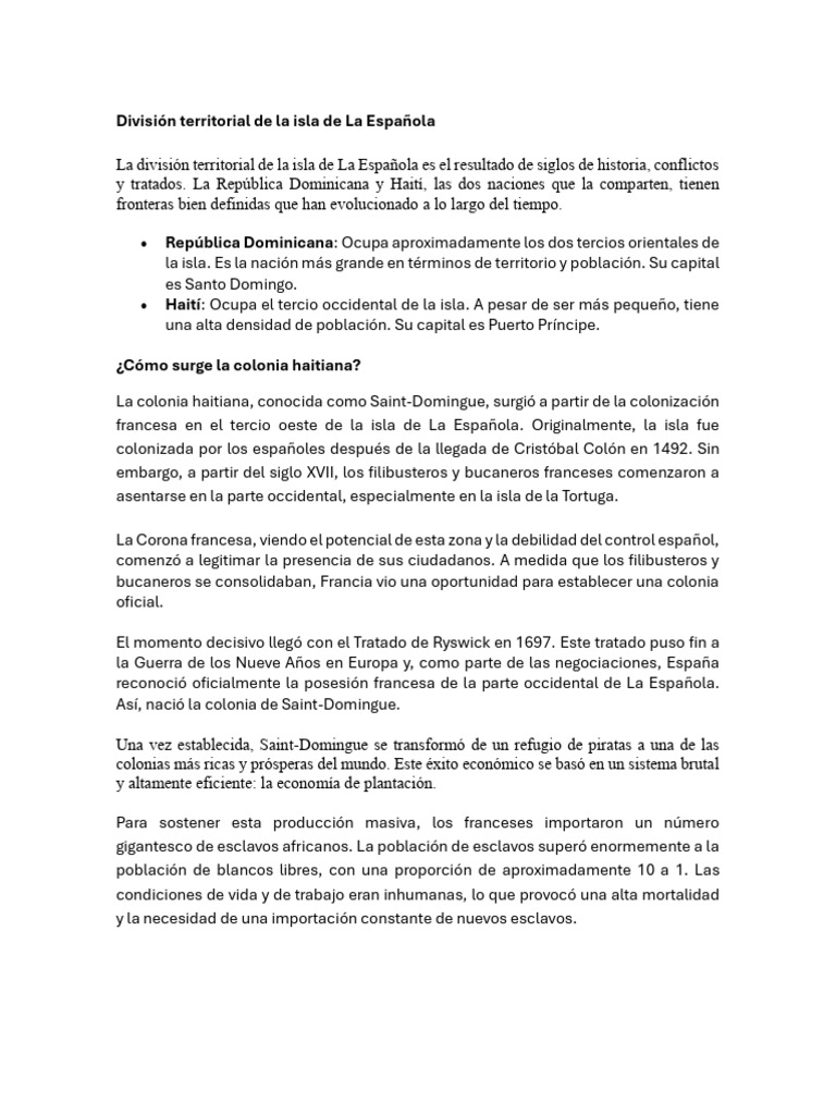 División Territorial de La Isla de La Española | PDF