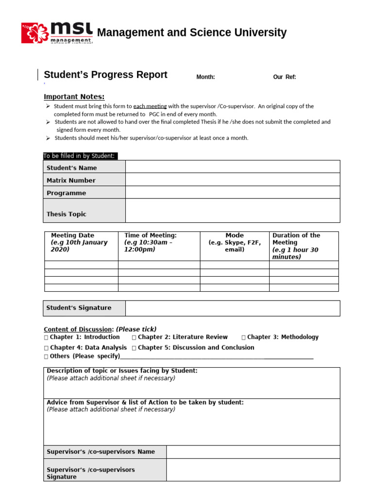 Progress Report Template | PDF