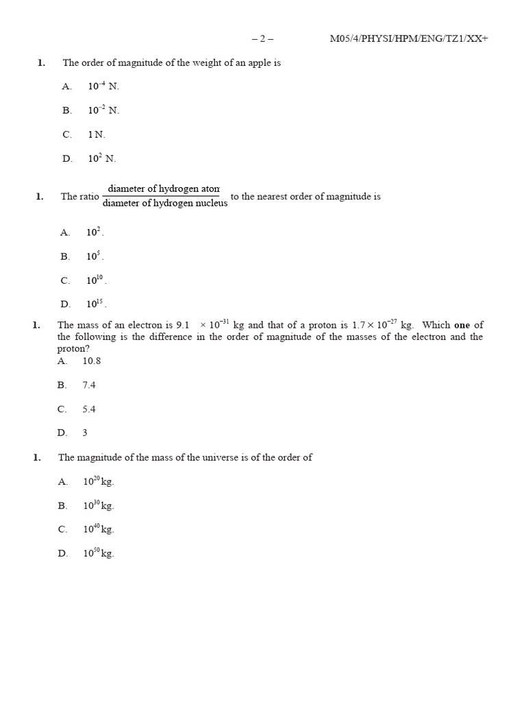 IB Measurements | PDF | Proton | Mass