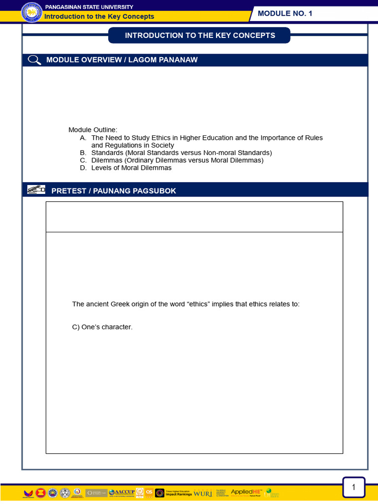 Module 1 | PDF | Morality | Critical Thinking