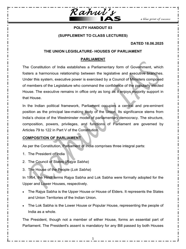 Polity Handout 03 18.06.2025 | PDF | Forms Of Government | Political ...