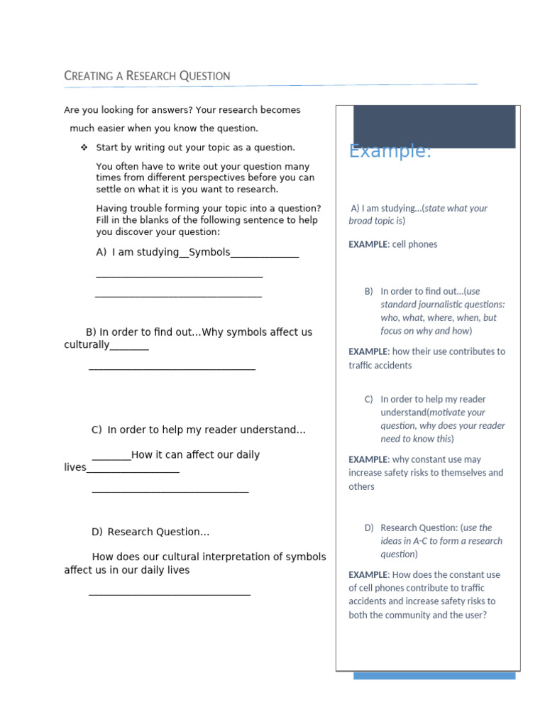 Formulating Effective Research Questions | PDF | Human Communication ...
