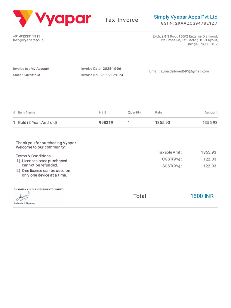 Payment Invoice | PDF
