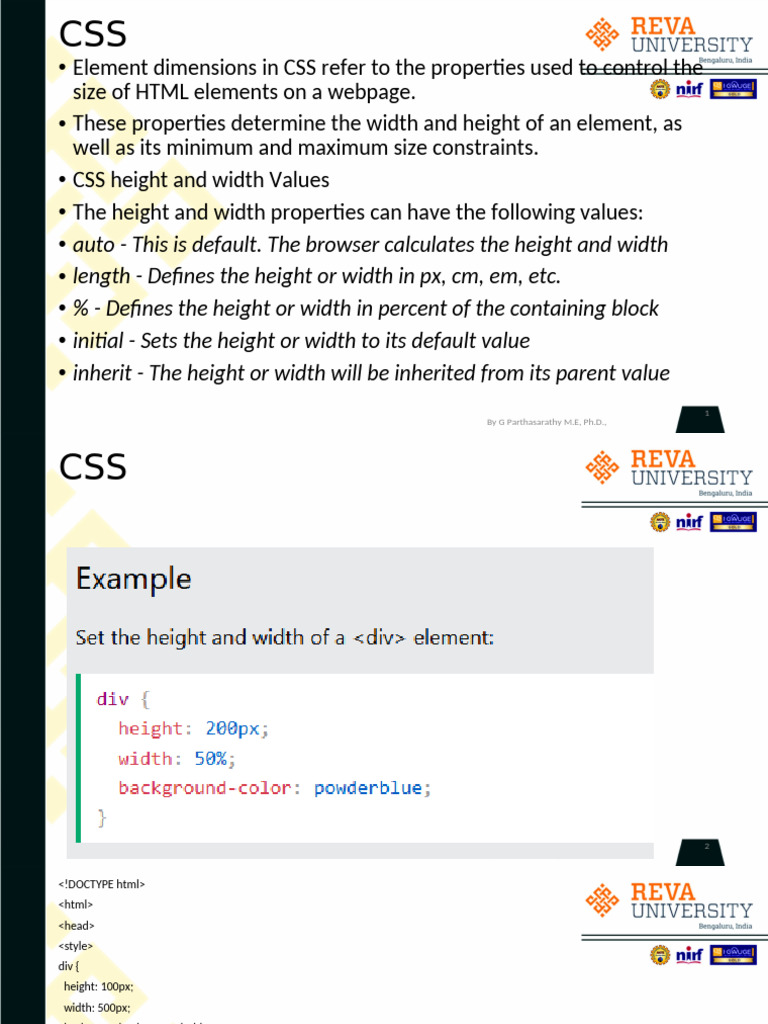 CSS-3 Element Dimension | PDF