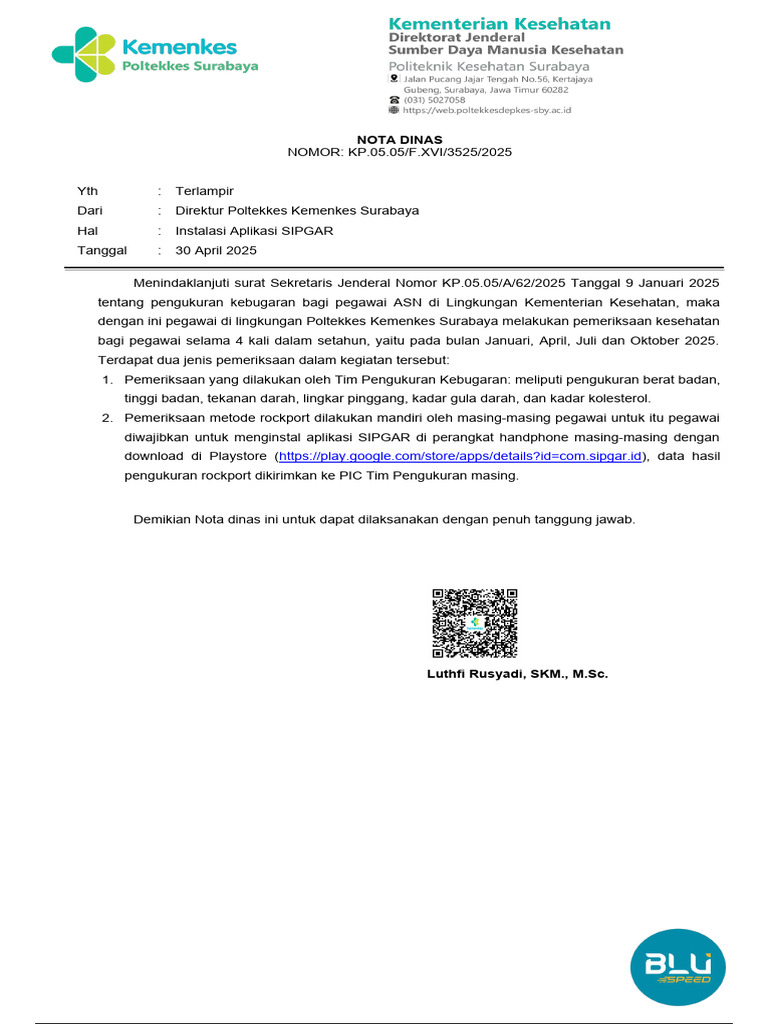 20250430203730nota Dinas Instalasi Aplikasi SIPGAR | PDF