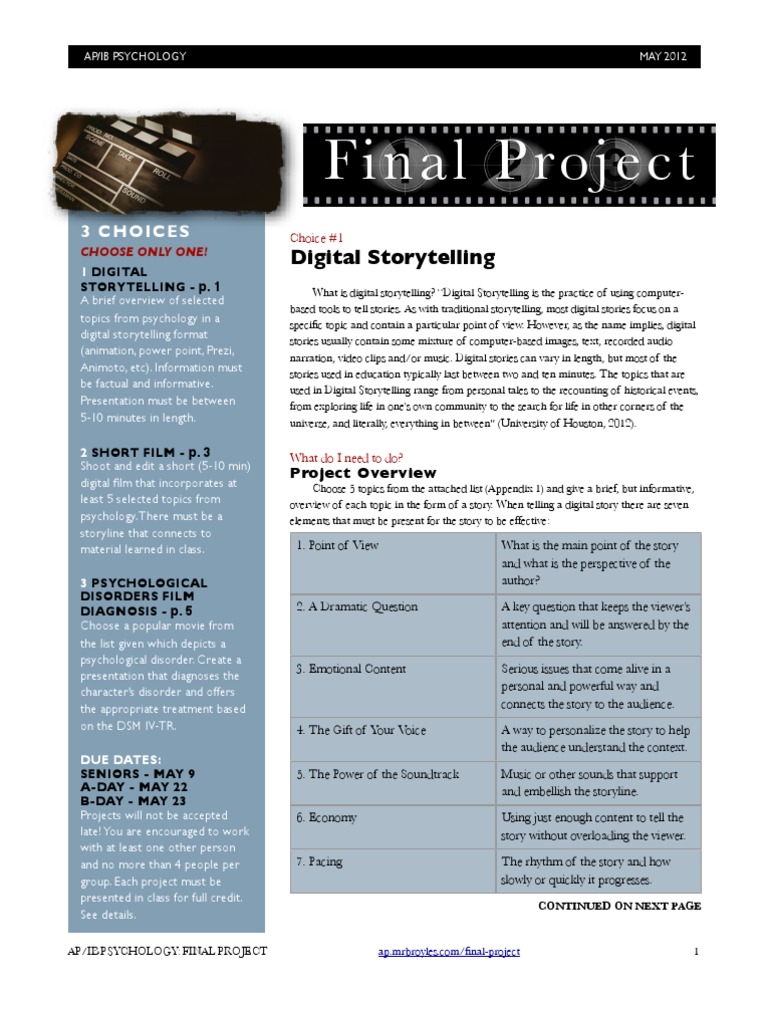 Psychology Final Project | PDF | Diagnostic And Statistical Manual Of ...