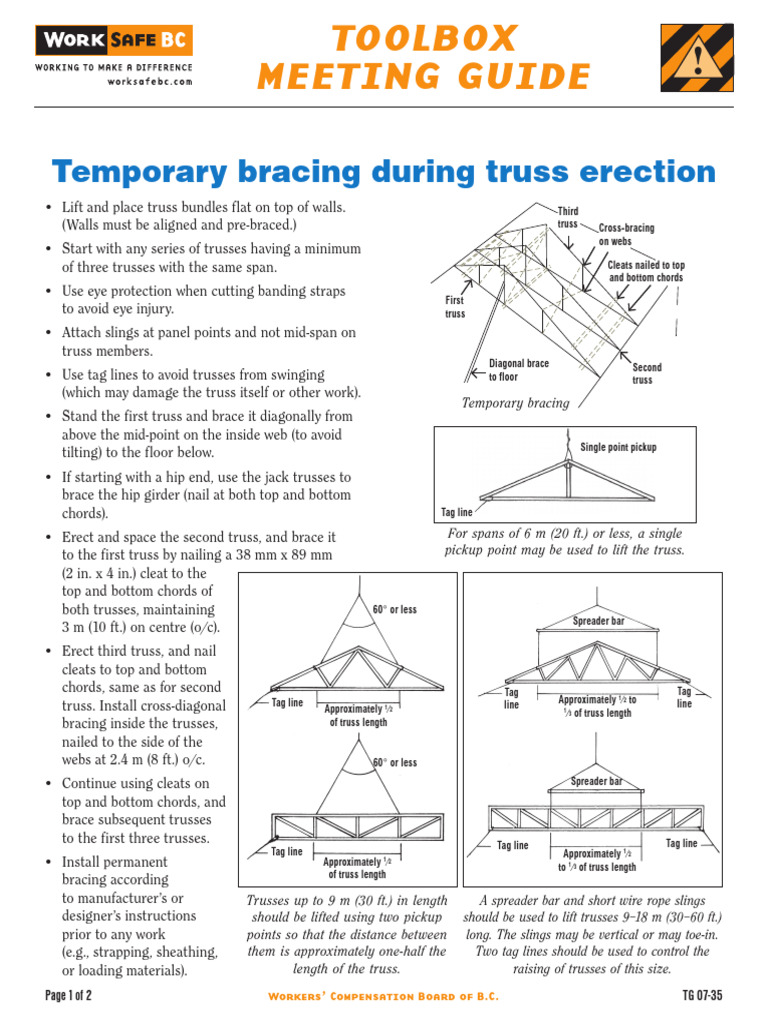 Temporary Truss Bracing Guidelines | PDF | Truss