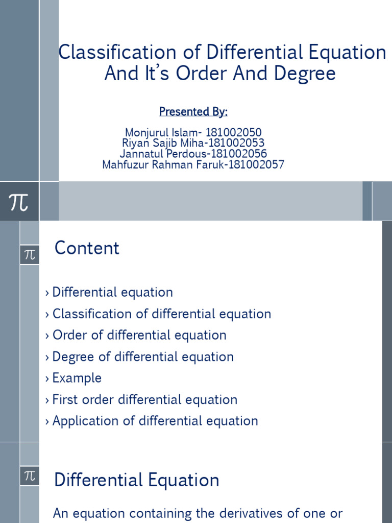 De and Its Order and Degree | PDF | Differential Equations | Equations