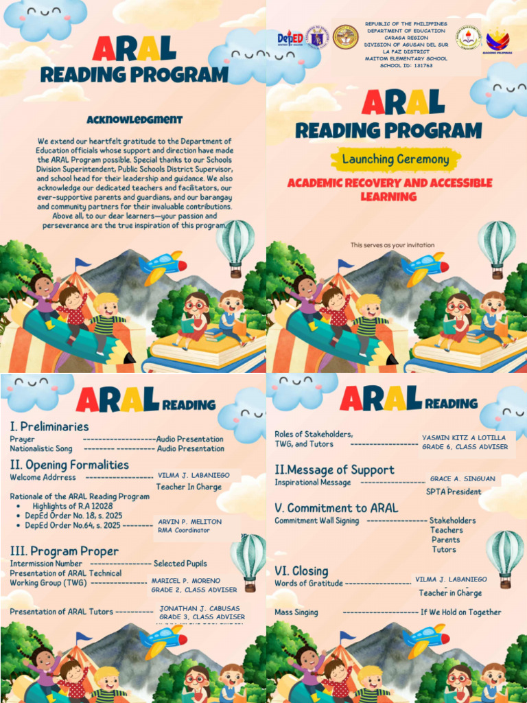 Aral Reading Program Sample - Docx 2 | PDF