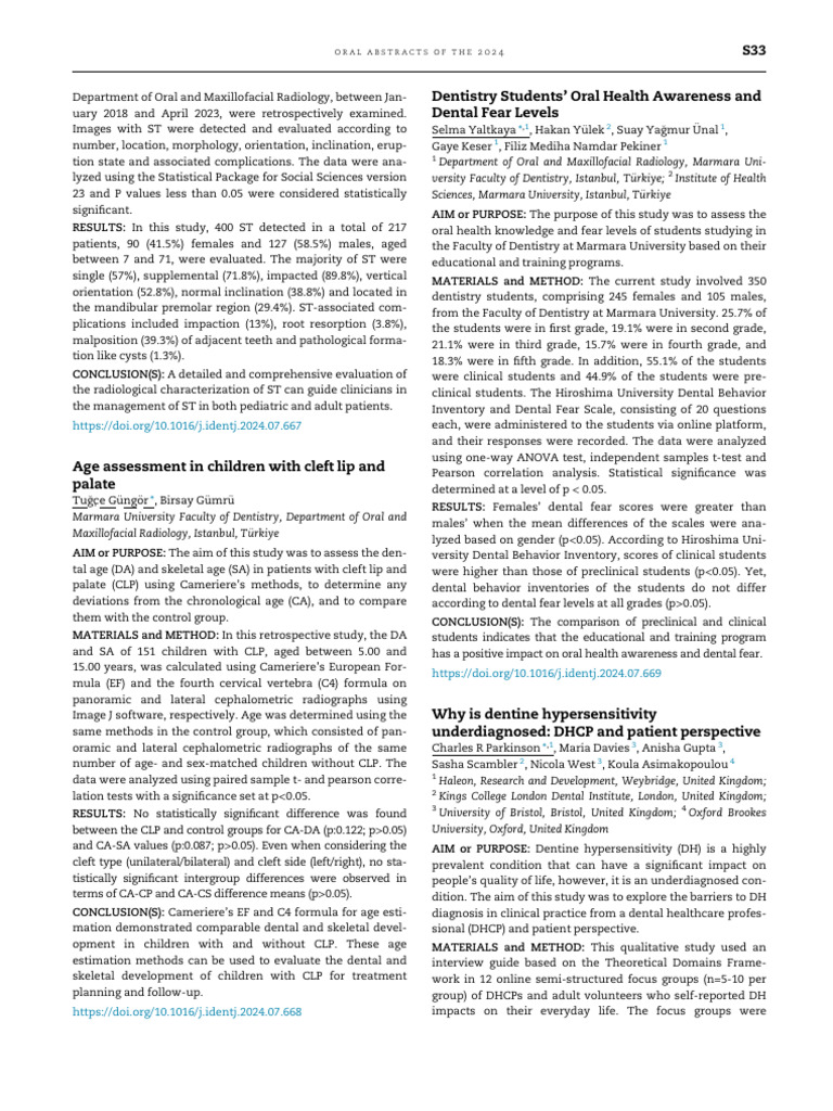 Age Assessment in Children With Cleft Lip and 2024 International Dental ...
