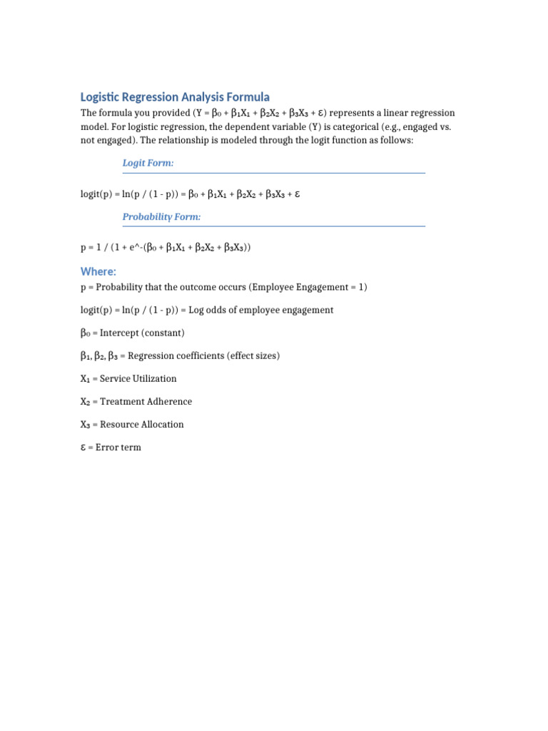 Logistic Regression Formula | PDF