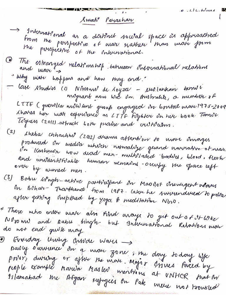 Relationship Between International Relations and War by Swati Parashar ...
