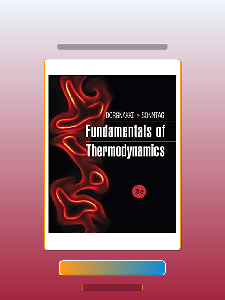 Fundamentals of Thermodynamics 8th Edition by Borgnakke Ebook and ...