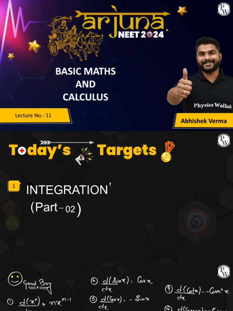 Basic Maths And Calculus 11 Classnotes Arjuna Neet 2024 Pdf 4064