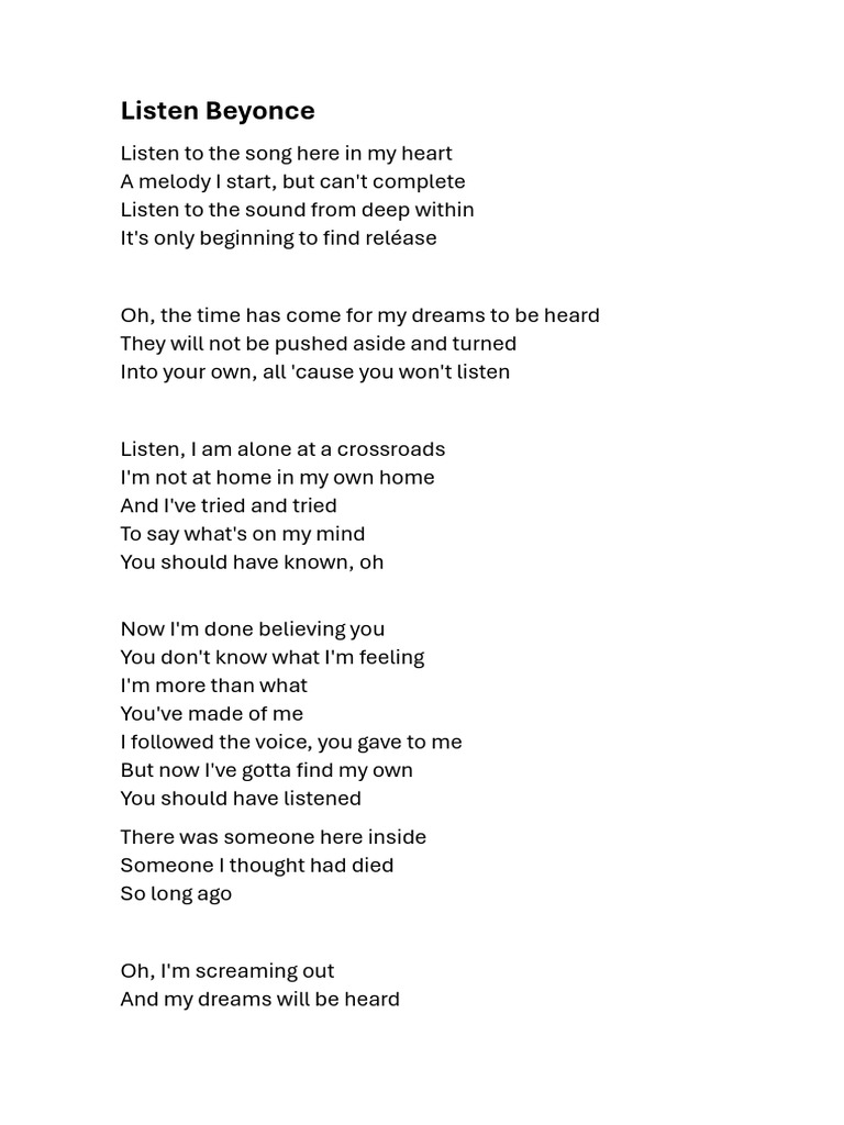 Listen Beyonce | PDF