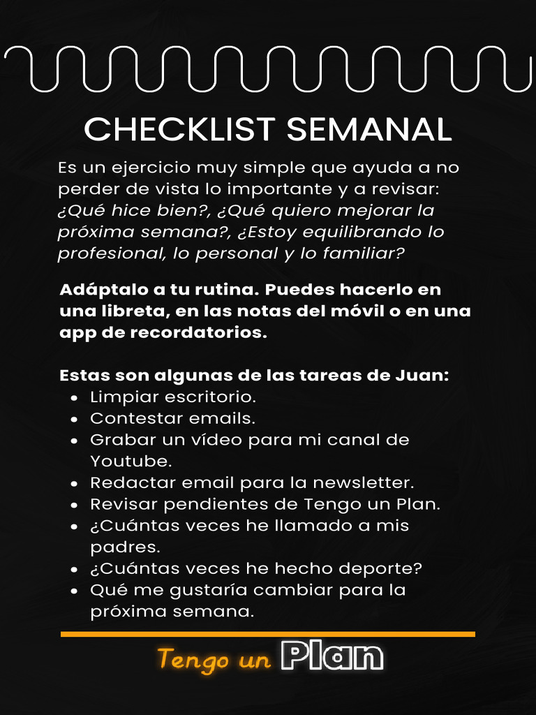 Checklist Semanal para Mejorar tu Rutina | PDF
