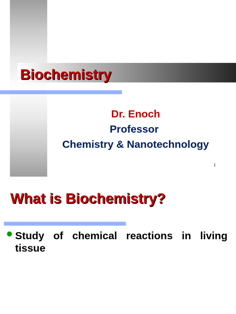 Introduction to Biochemistry Concepts | PDF | Catalysis | Cell (Biology)