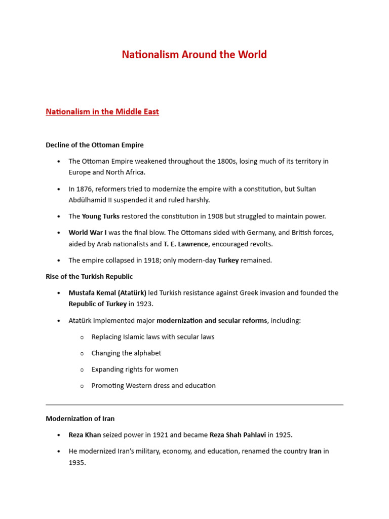 25 - Nationalism Around The World | PDF | Pan Arabism | Kuomintang