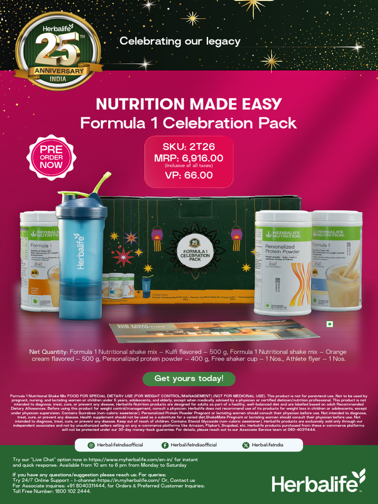 Herbalife Formula 1 Celebration Pack | PDF | Sugar Substitute | Dietary ...