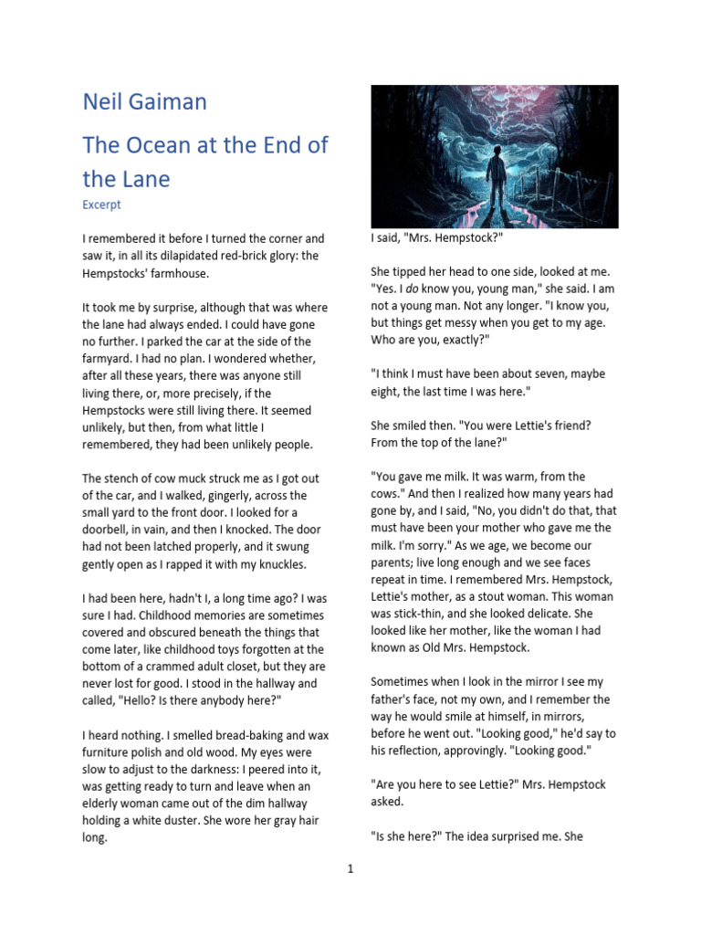 Neil Gaiman The Ocean | PDF