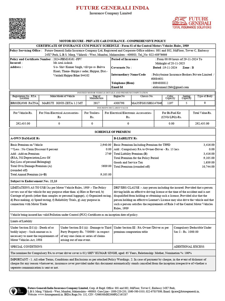 Policy 734218399 3503074063318 | PDF | Insurance | Liability Insurance