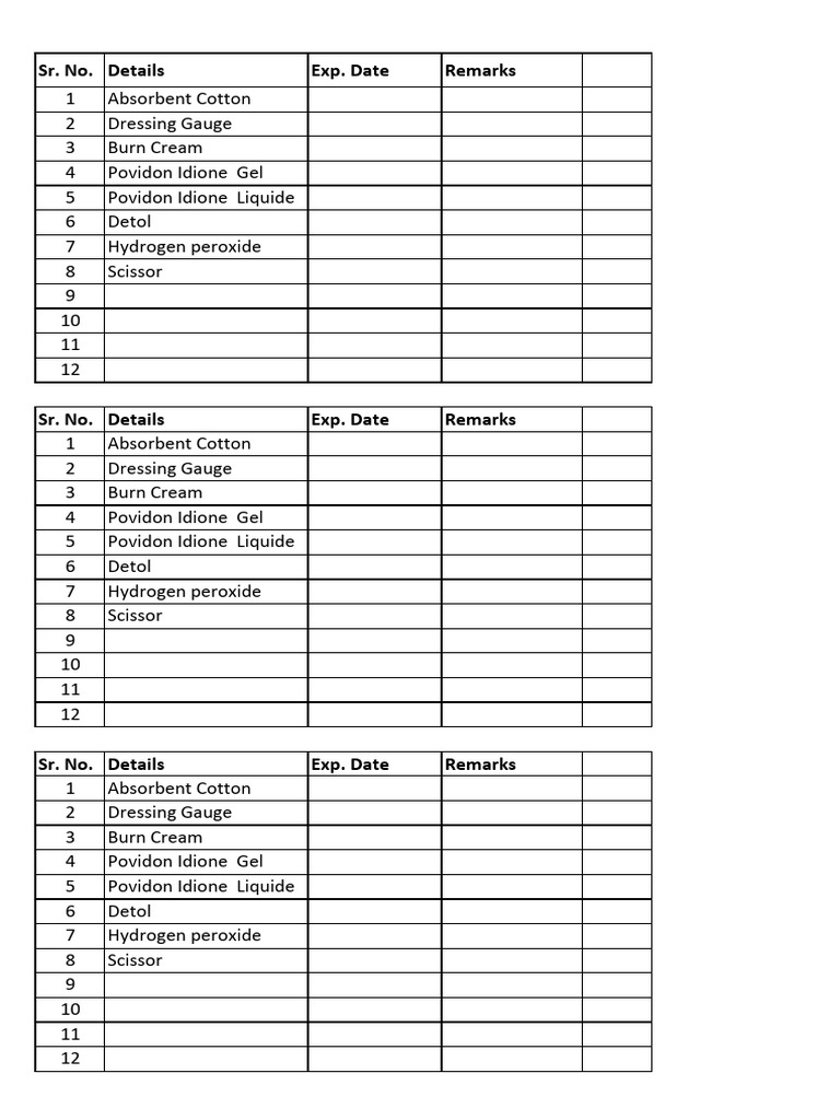 First Aid Material Details | PDF