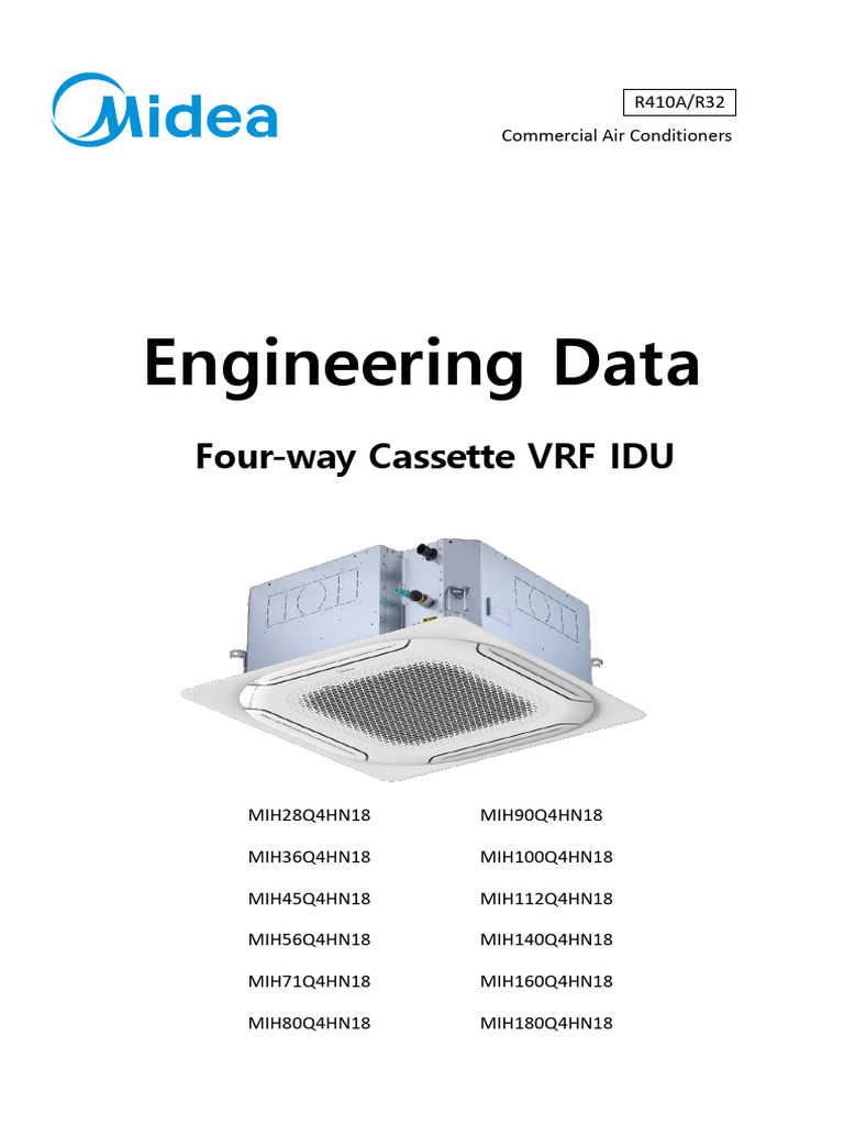 Midea Four-Way Cassette VRF IDU | PDF | Pipe (Fluid Conveyance ...