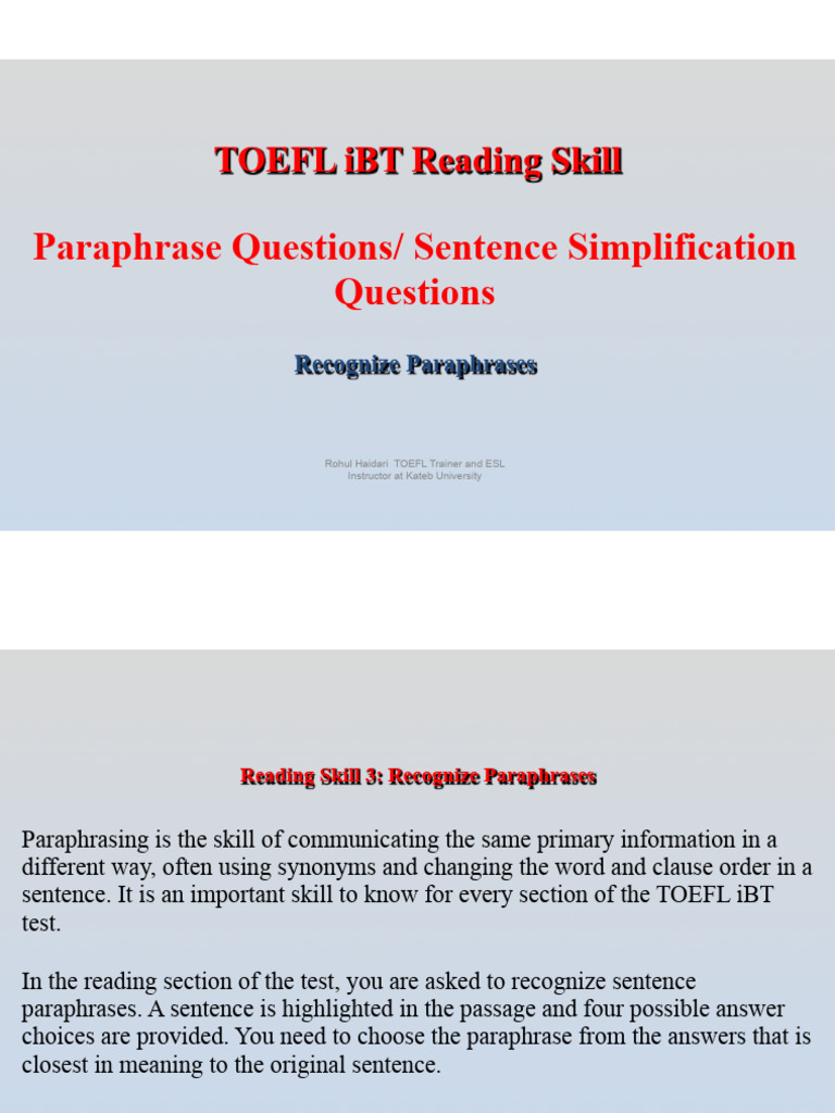 Reading Skill 3-Paraphrase | PDF | Geophysics | Geology