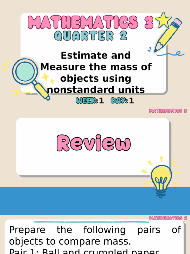 MATH PPT W1Q2 Day 1 | PDF | Weight | Mass