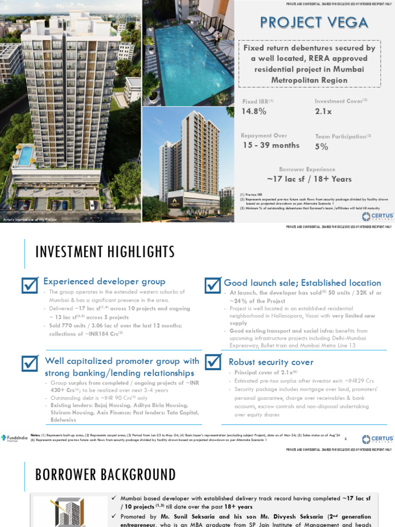 Project Vega Teaser - FundsIndia | PDF | Internal Rate Of Return ...