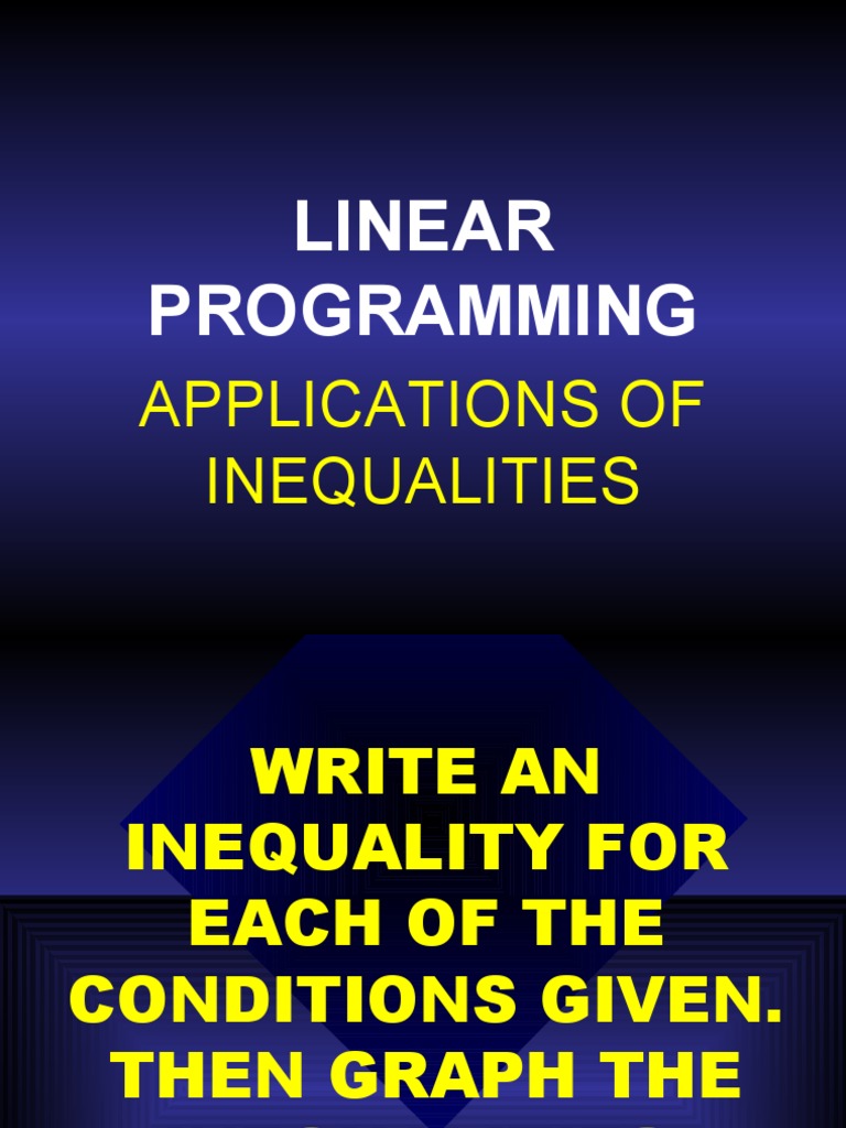 Linear Programming: Applications of Inequalities | PDF
