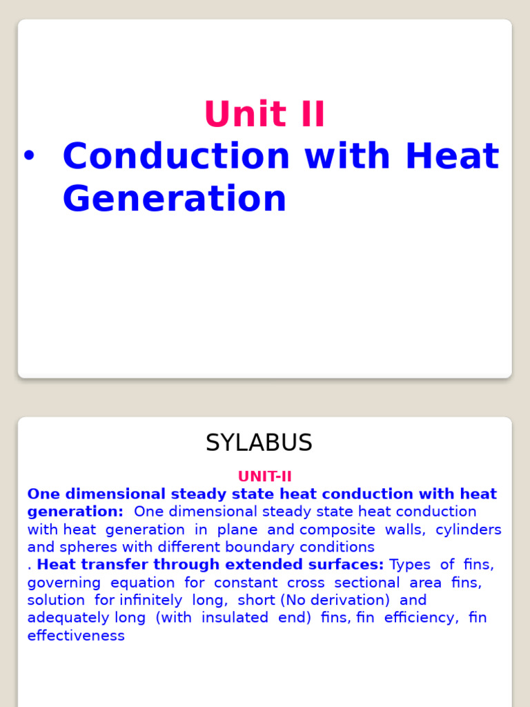 HT UNIT II heat generation and extended surfaces (1) | PDF | Heat ...