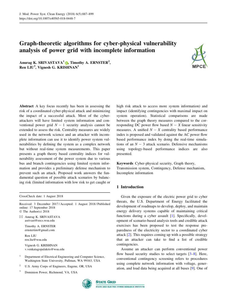 Graph-Theoretic Algorithms For Cyber-Physical Vulnerability Analysis of Power Grid With ...