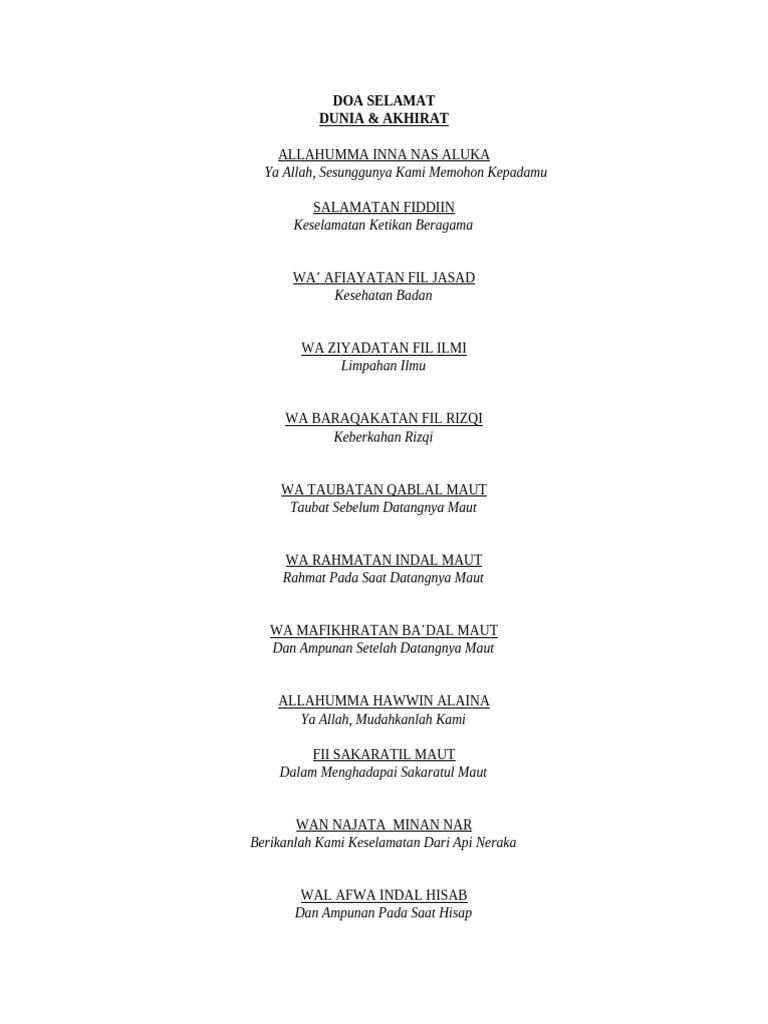 Doa Selamat | PDF