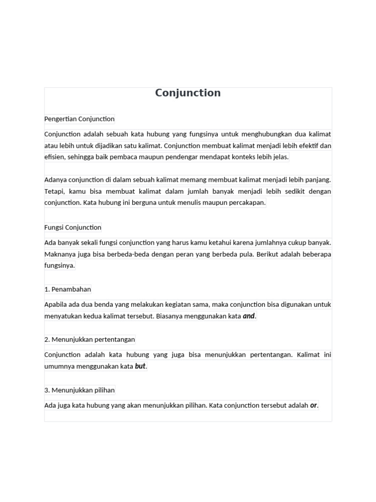 Pengertian dan Jenis Conjunction | PDF