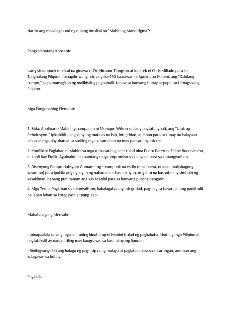 Buod NG Mabining Mandirigma | PDF